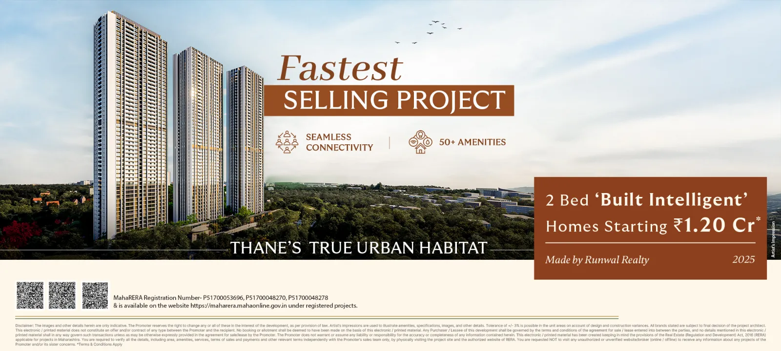 Premium 2 & 3 BHK Flat Runwal 25 Hour Life in Manpada Thane West.